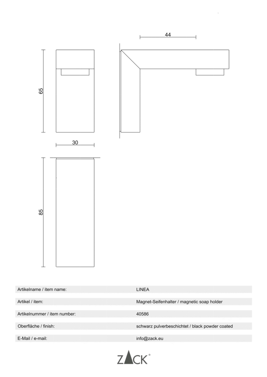 "LINEA" Magnet-Seifenhalter, schwarz | Neuheiten | Zack Deutschland